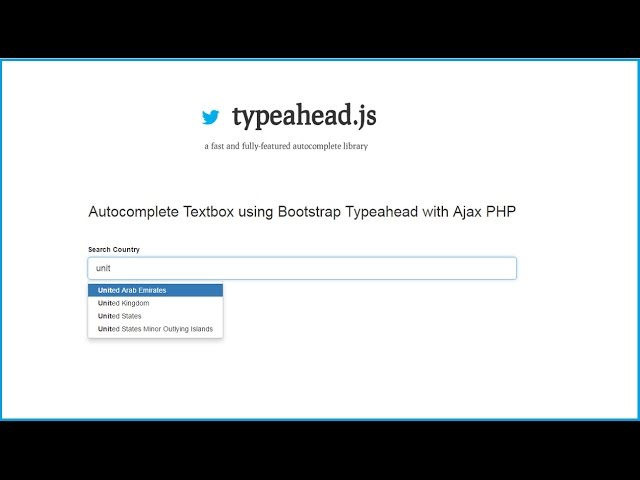 Creating an Autocomplete Textbox with Typeahead, Ajax, PHP, and ...