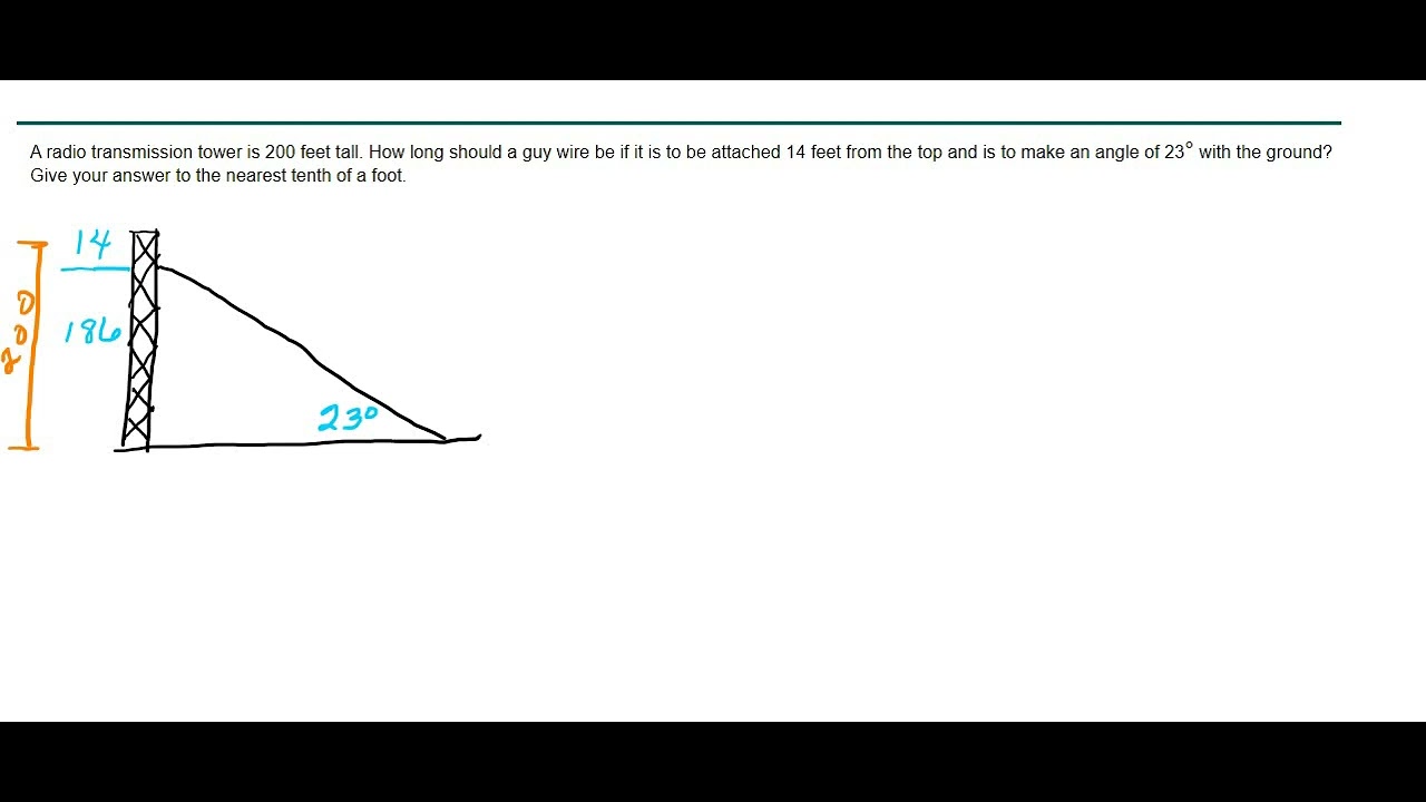 Trig Word Problem with Guy Wire