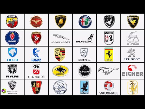 Car Brand Logos with Animals, Wings, Circles, Ovals, Rectangles, Shields, Triangles - All Car Logos