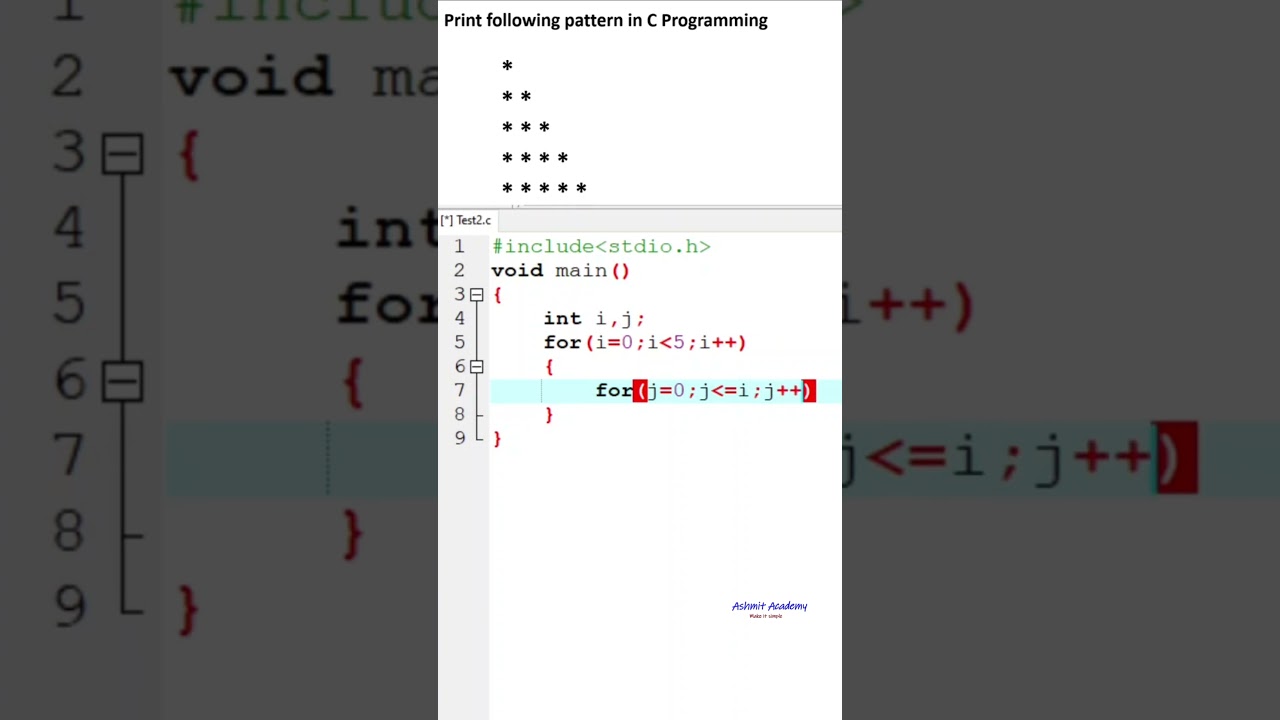Printing star pattern using C Programming