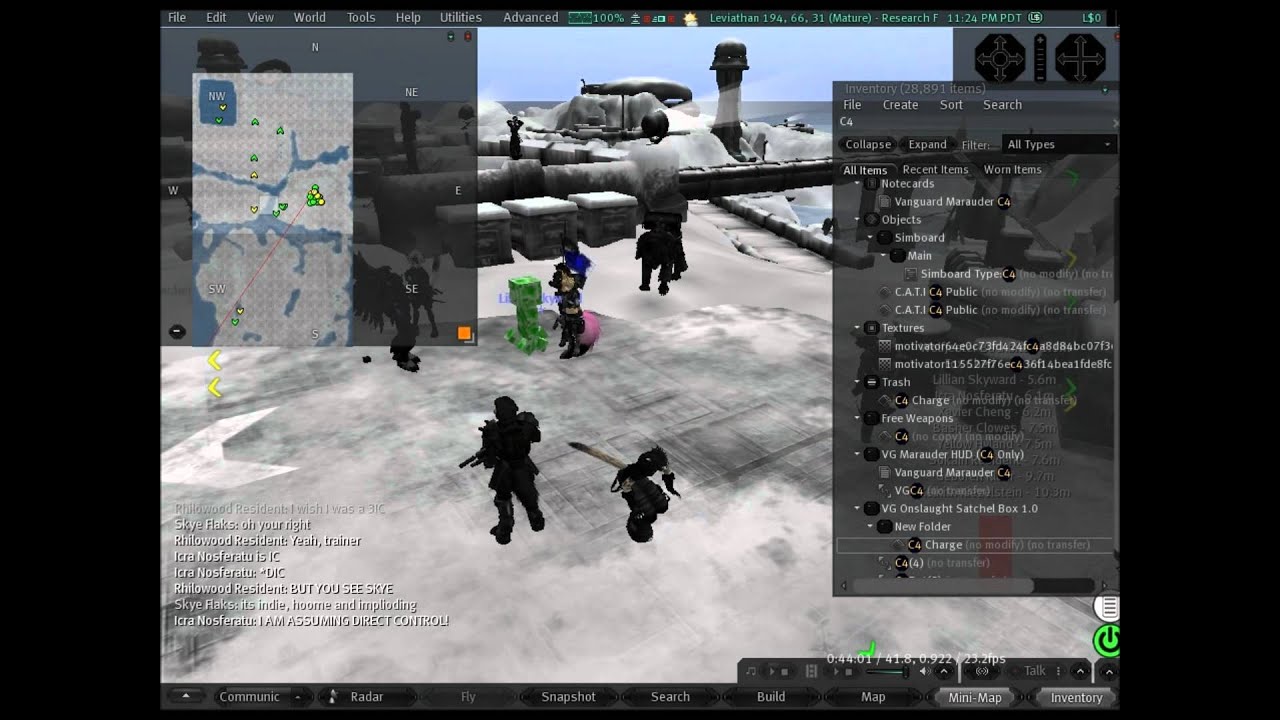 Second Life Combat:Conspicuous Espionage Action