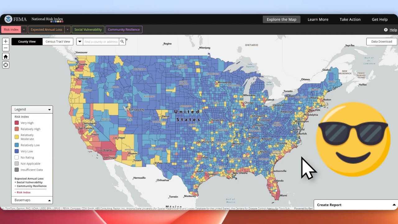 Data Resource: FEMA Data National Risk Index Map - Download Weather Risk Datasets