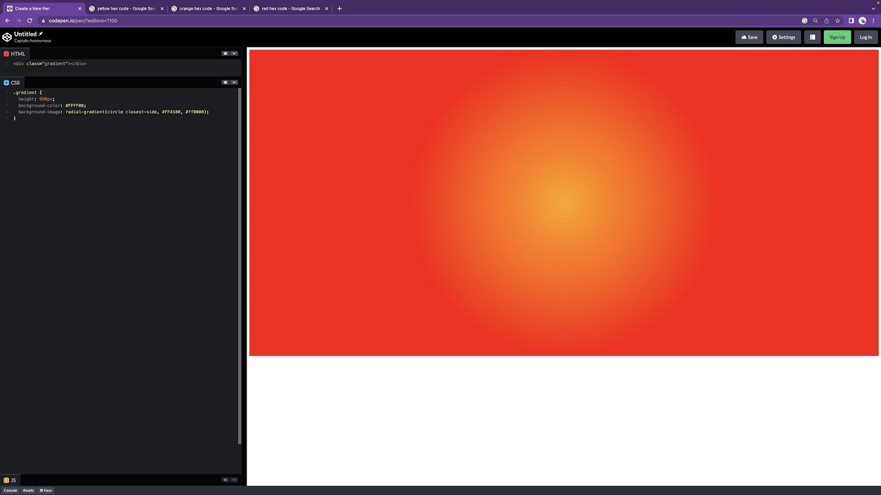 Basic Radial Gradient: Circle, Closest Side