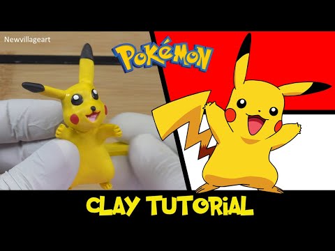 How to make a Pikachu Sculpture from Pokémon with Polymer Clay (CosClay) #pokemon #pikachu #clayart