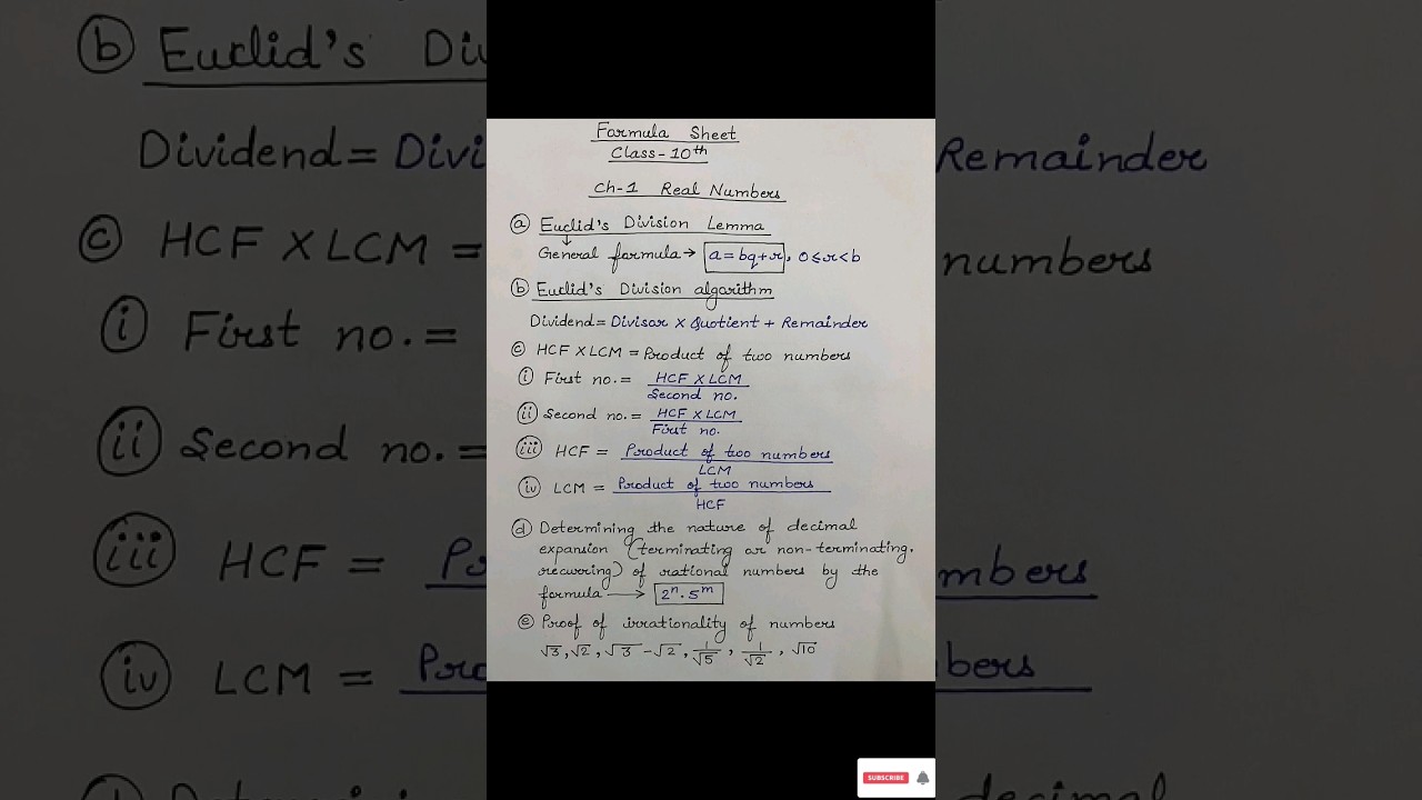 CBSE Class 10 Maths Formula Sheet | Class10 Maths Mini Formula Sheet PDF | Class 10 Maths Formula