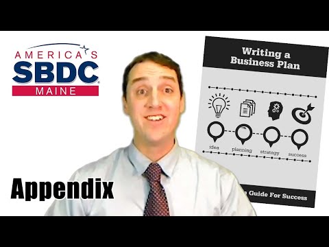 Writing a Business Plan - Appendix