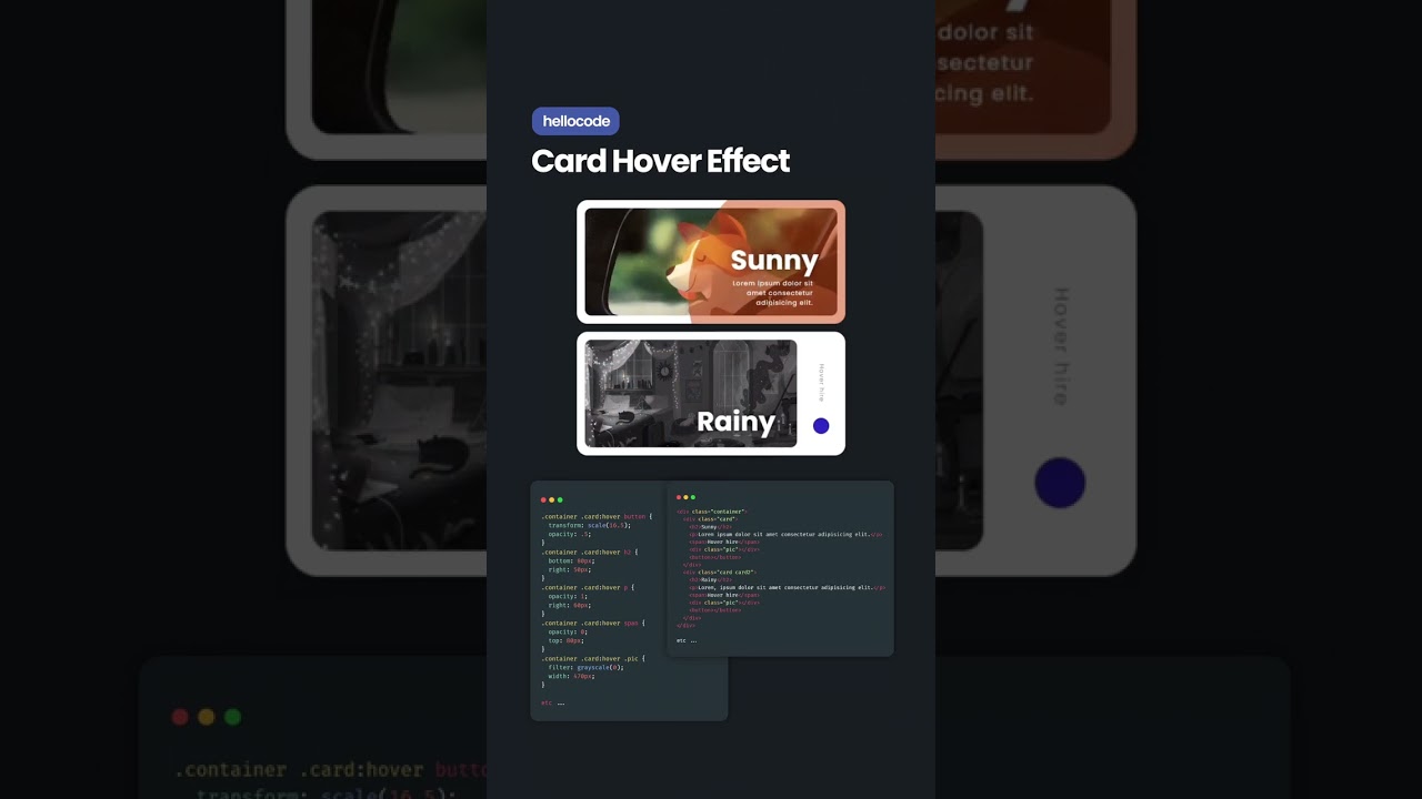 Card hover with HTML & CSS