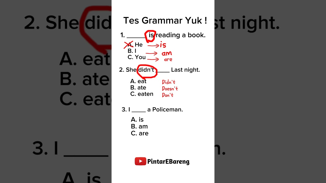 TRIK CEPAT JAWAB SOAL GRAMMAR dan PEMBAHASAN