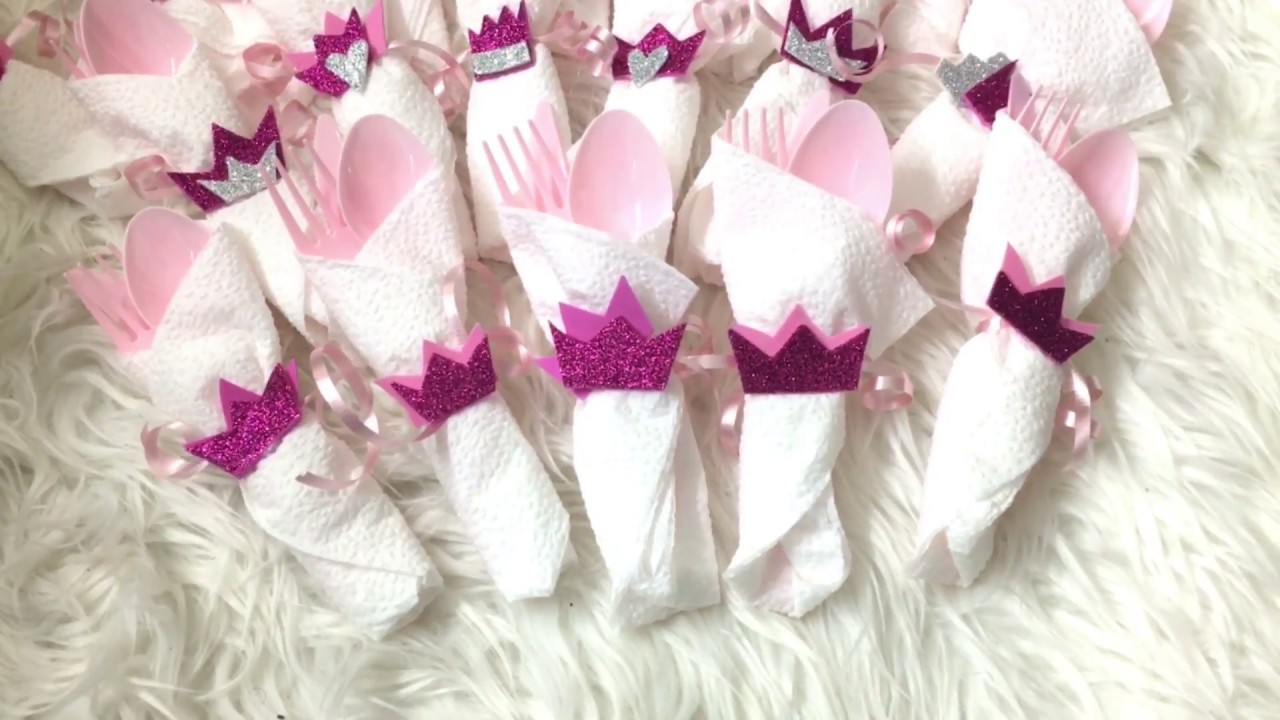 DIY: Princess Birthday Party Pink Utensils Decorations UNDER $3!