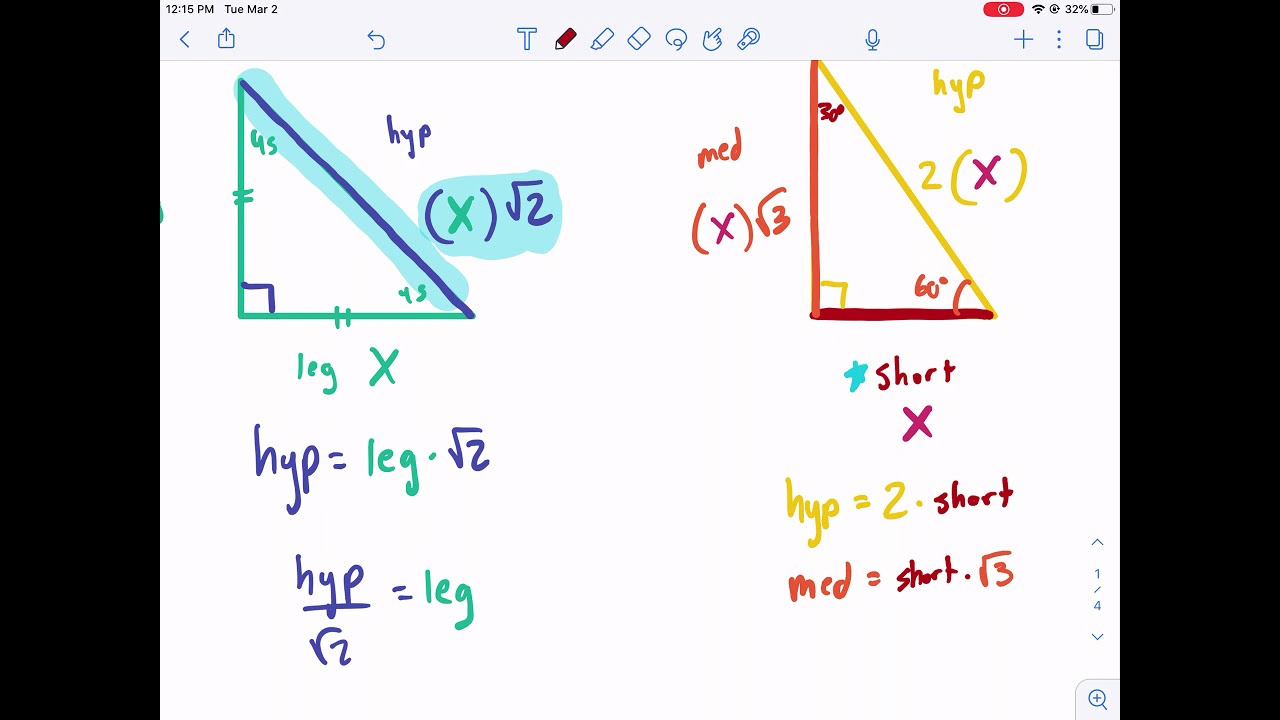 Kuta Tutorial: special right triangles