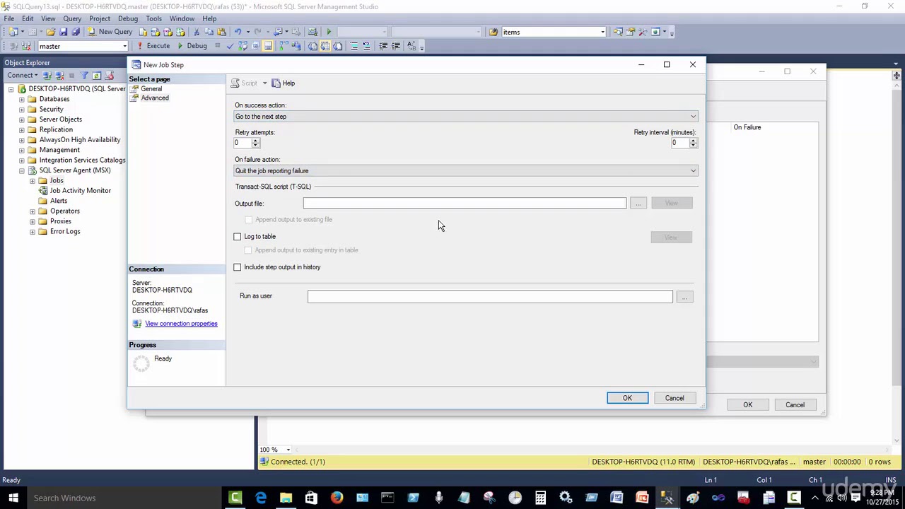 035 Create a simple backup job using SQL Server Agent
