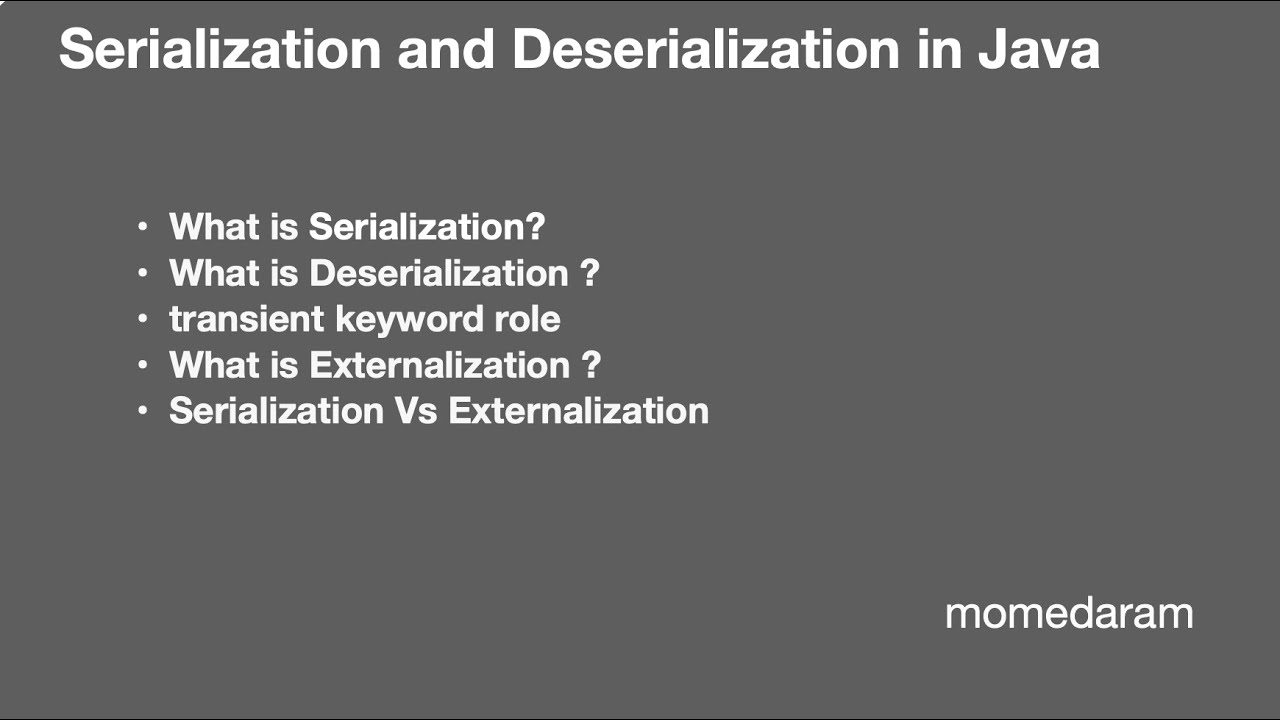 Serialization, Deserialization, Externalization and Serialization Vs Externalization in Java