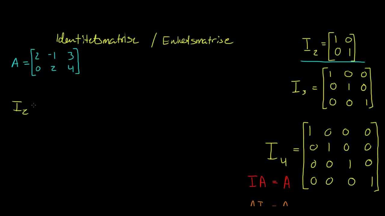 Identitetsmatriser / Enhetsmatriser | UDL.no