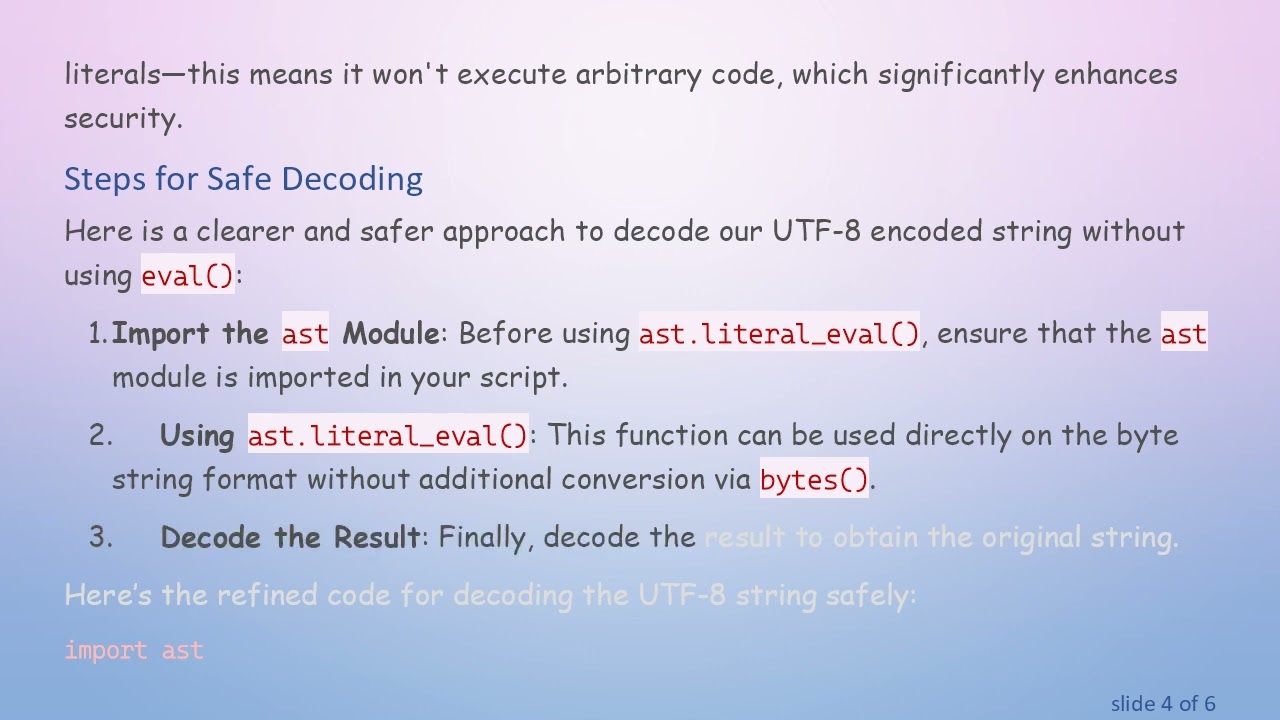 How Python Decodes UTF-8 Encoding Safely and Effectively