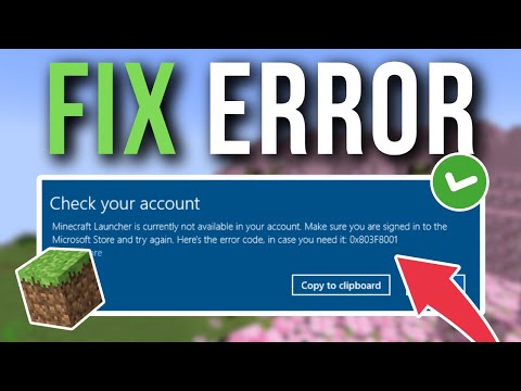 How To Fix Minecraft Error Code 0x803F8001 - Full Tutorial