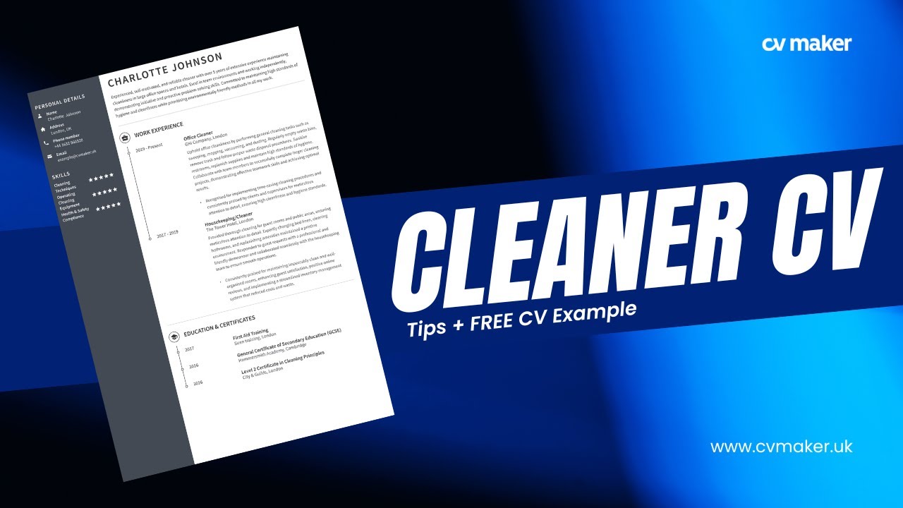 Cleaner CV Example | Free CV Writing Guide for 2026 #CVMaker #CleanerCV