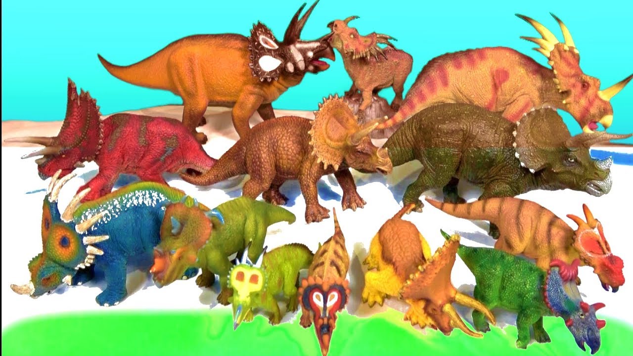 Dinosaur Toy Collection - HORNED DINOSAURS Triceratops Educational Toys for Children Kids Learning