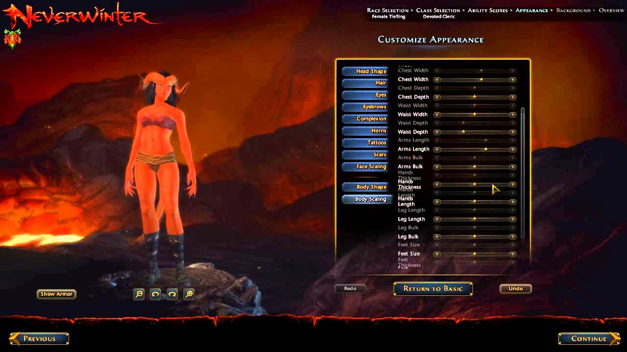 Neverwinter Beta: Female Tiefling Character Creation