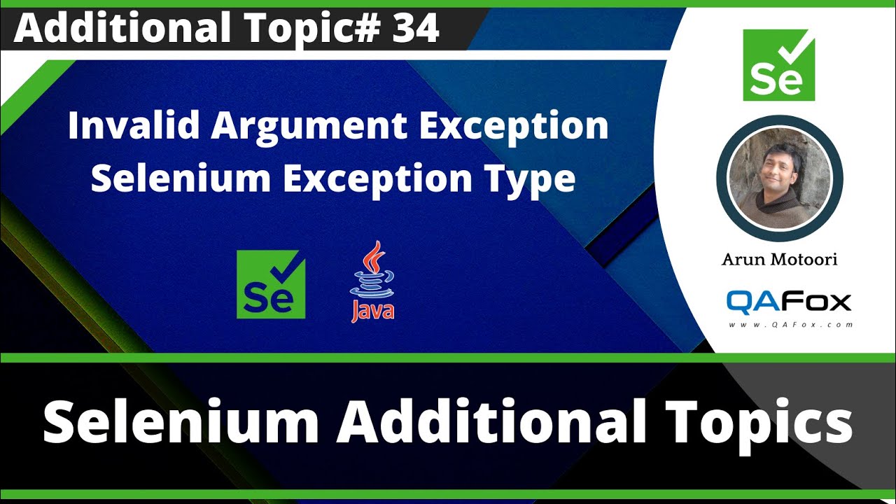 InvalidArgumentException - Selenium Exception Type