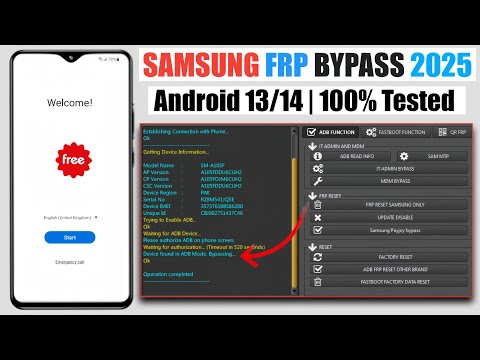 Samsung FRP bypass Tool 2025 | All Samsung Frp Bypass Andriod 13/14 New Method Adb Fail
