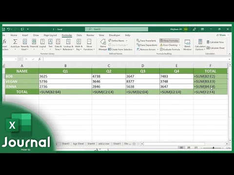 How to Show Formulas in Excel