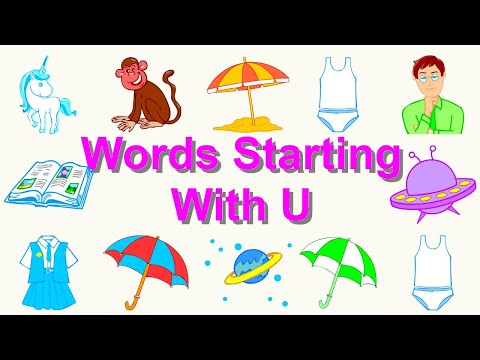 Words starting with U, Underwear, Umbrella, Umbrella, Alphabet Flashcards, Learn ABC Phonics Sounds