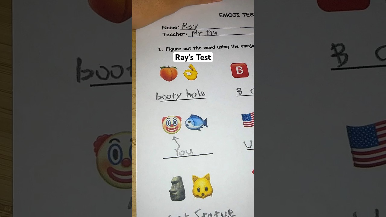 Grading Ray’s test… #asmr #school #teacher #test #quiz #emojichallenge