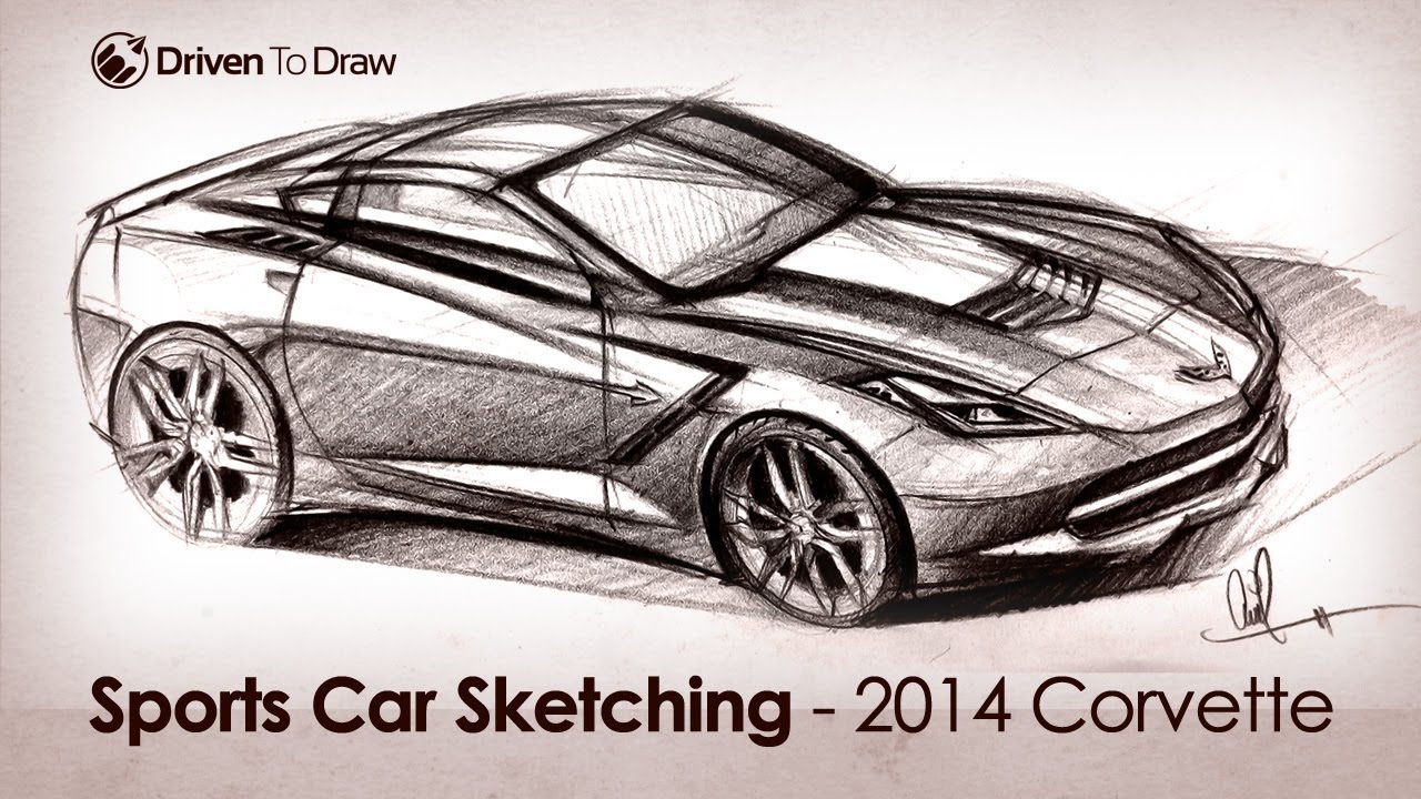 2014 Corvette C7 Stingray Designer Sketch Video