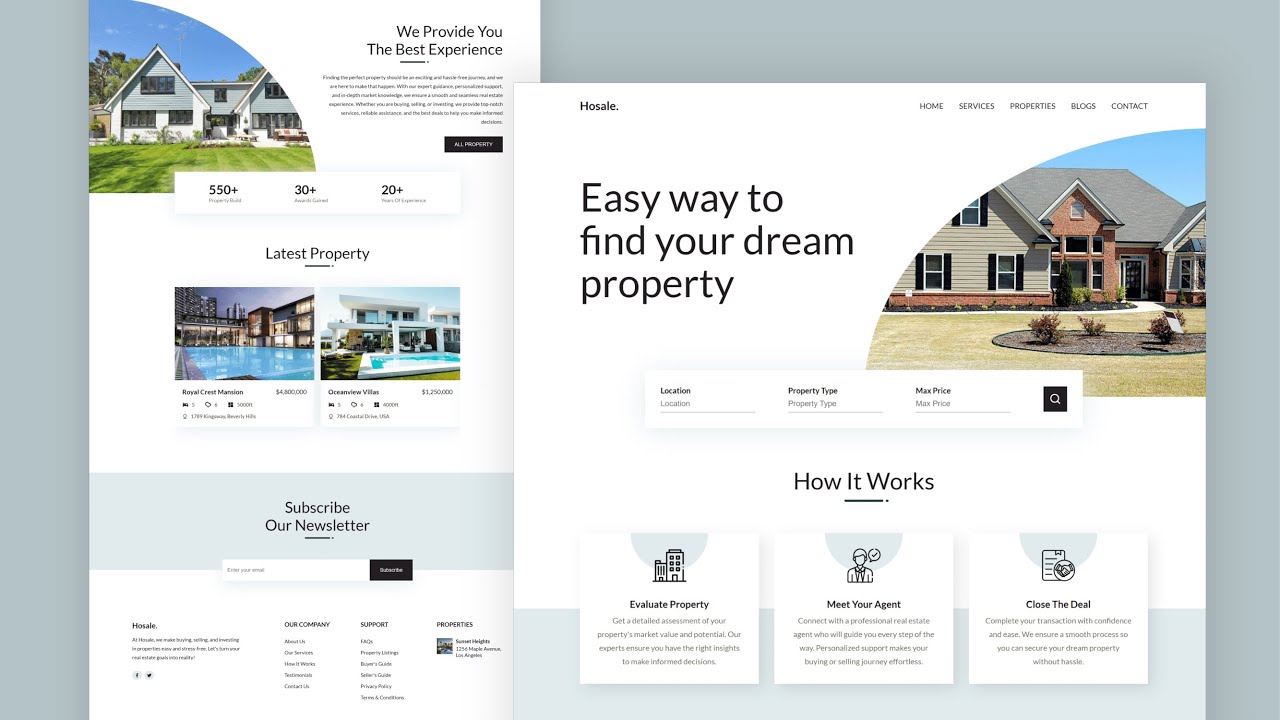 Build A Modern Responsive Real State Website Using HTML CSS & JavaScript