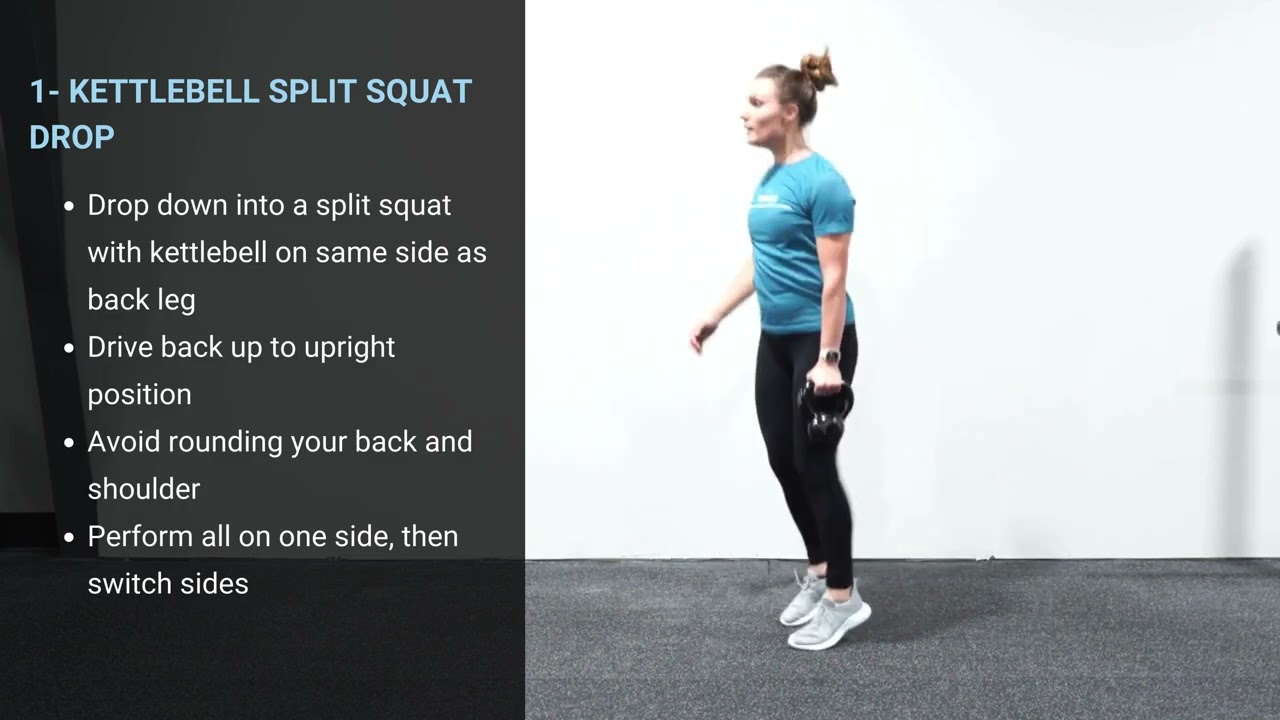 1-Kettlebell Split Squat Drop