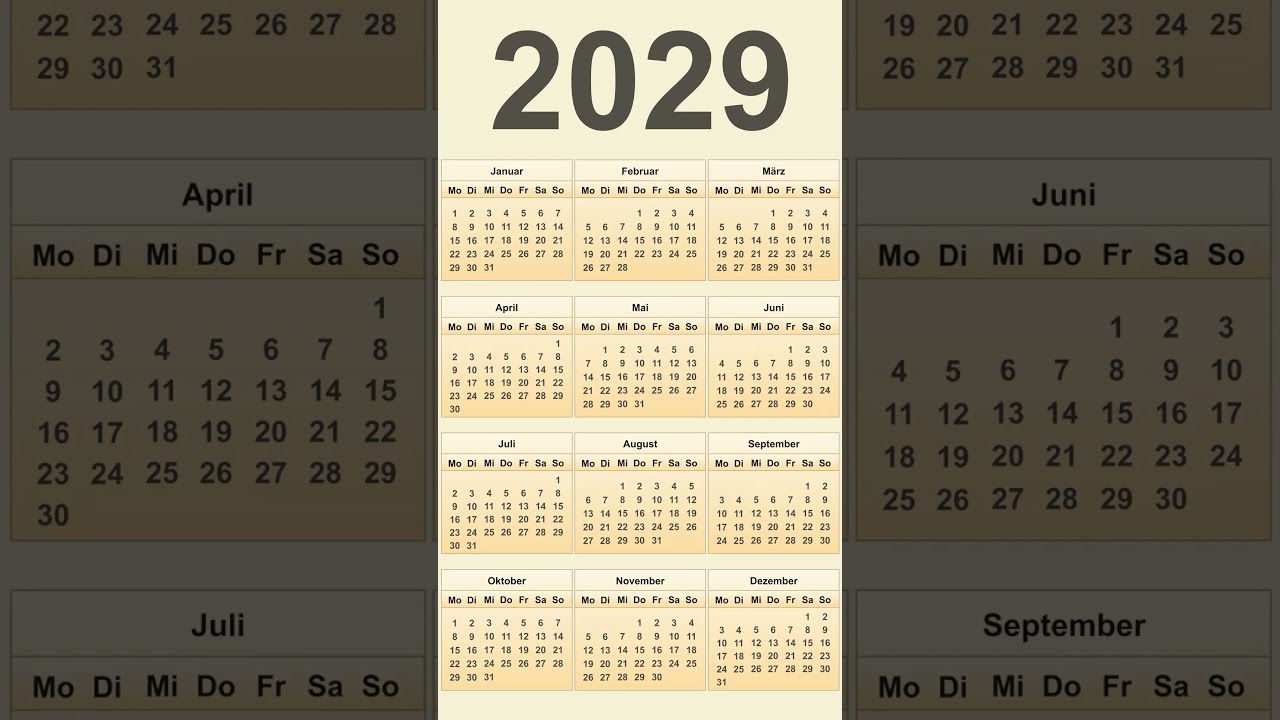 Kalender 2029