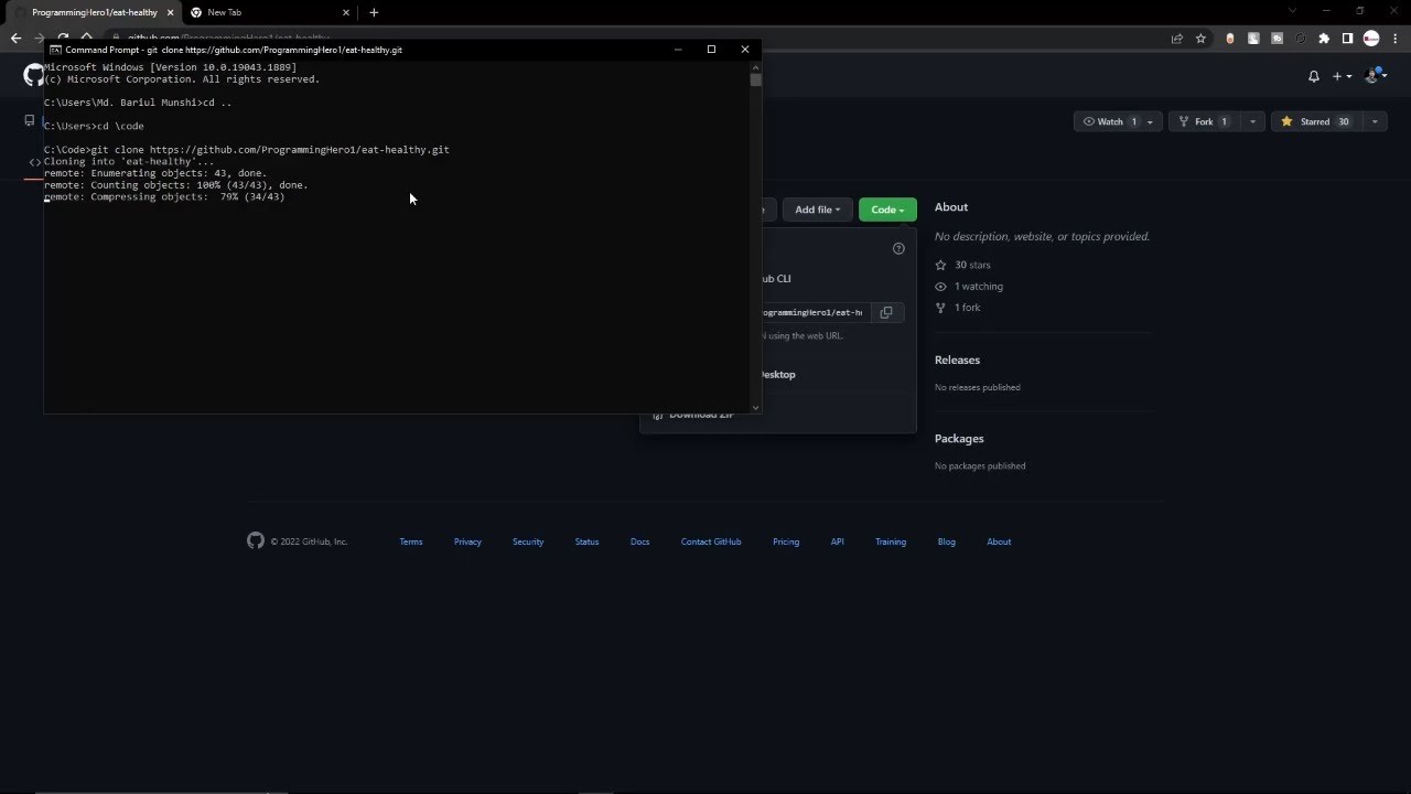 How to download GitHub file in windows || From terminal || Using Git || CMD prompt || Git clone