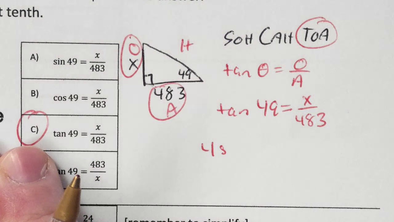 Unit 7 Right Triangles - Trig Word Problems