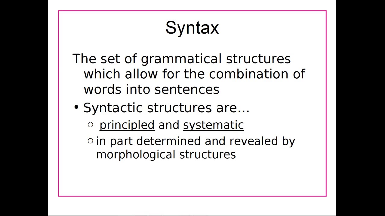 LING 101 UNM - Syntax - Intro