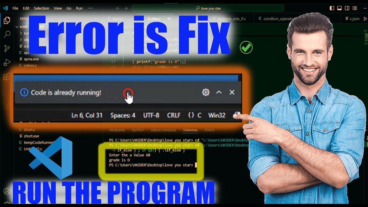 I Fixed the 'Code is Already Running' Error#codealready#rnning#error#visualstudiocode