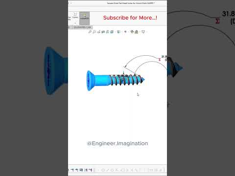 Square Drive Flat Head Screw for Wood Work |@Engineer.Imagination| #shorts #foryou #solidworks #3d
