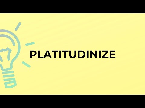 What is the meaning of the word PLATITUDINIZE?