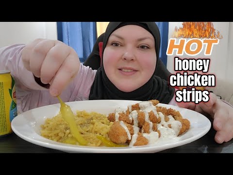 HOT HONEY CHICKEN TENDERS AND MAC AND CHEESE MUKBANG!