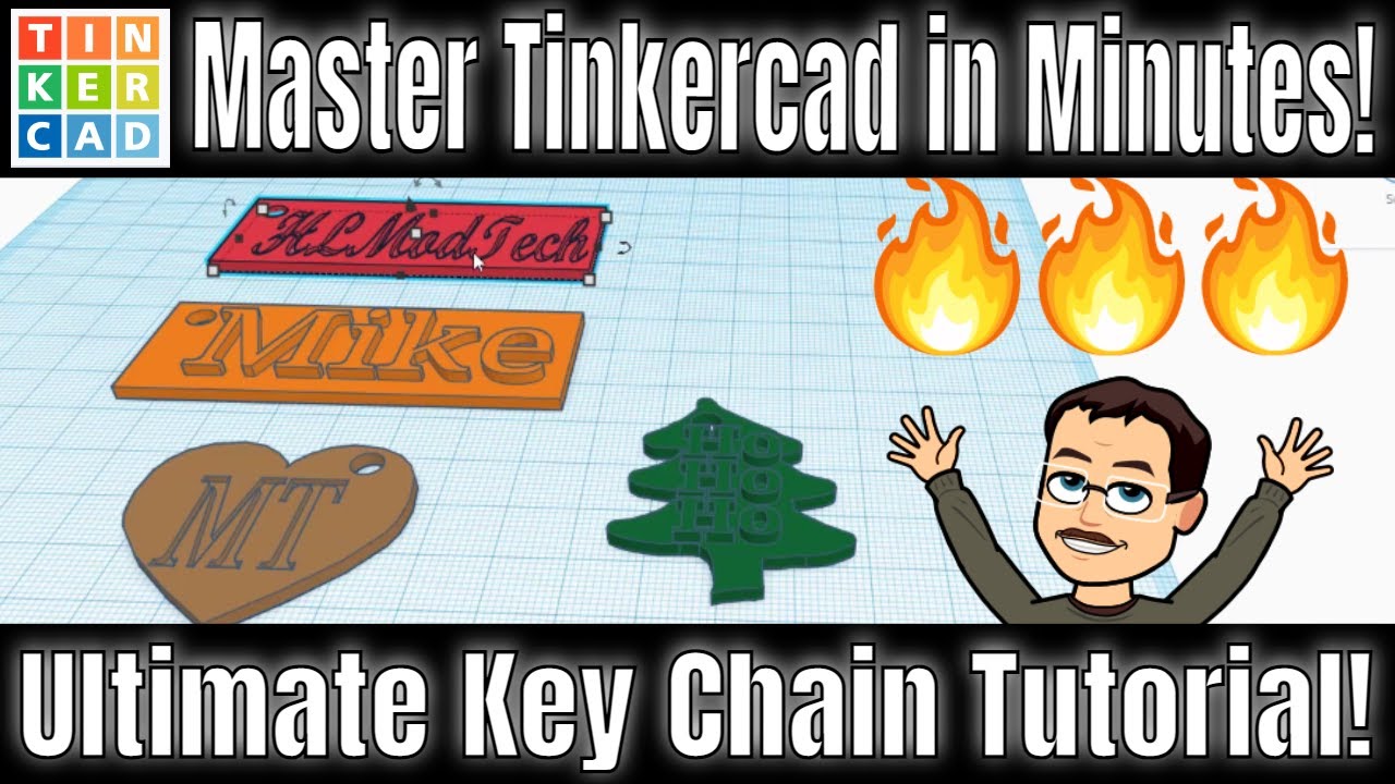 Ultimate Tinkercad KeyChain Tutorial! 4 Sweet Key Chains - Crazy FAST Key Chain!