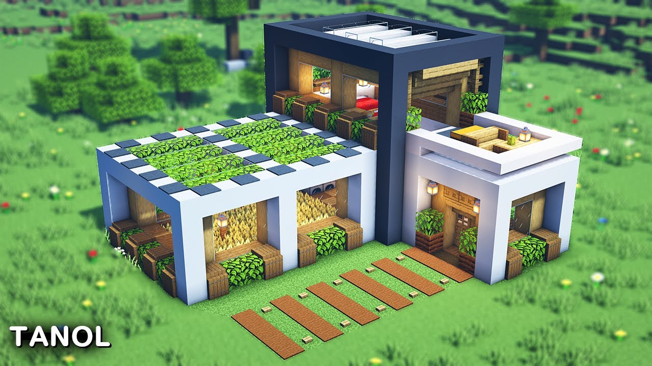 ⚒️ Minecraft : How To Build a Greenhouse Modern House_마인크래프트 건축 : 온실 모던 ...