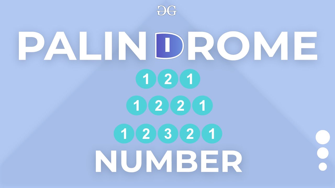 Palindrome Number | GeeksforGeeks