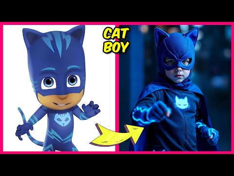 PJ Masks Characters in Real Life + Guess The Emoji Quiz 🌙😻 + Their Favorite Foods, Movies & More!