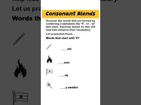 Consonant Blends | English Worksheet | Words that Start With ‘FL’ #shorts