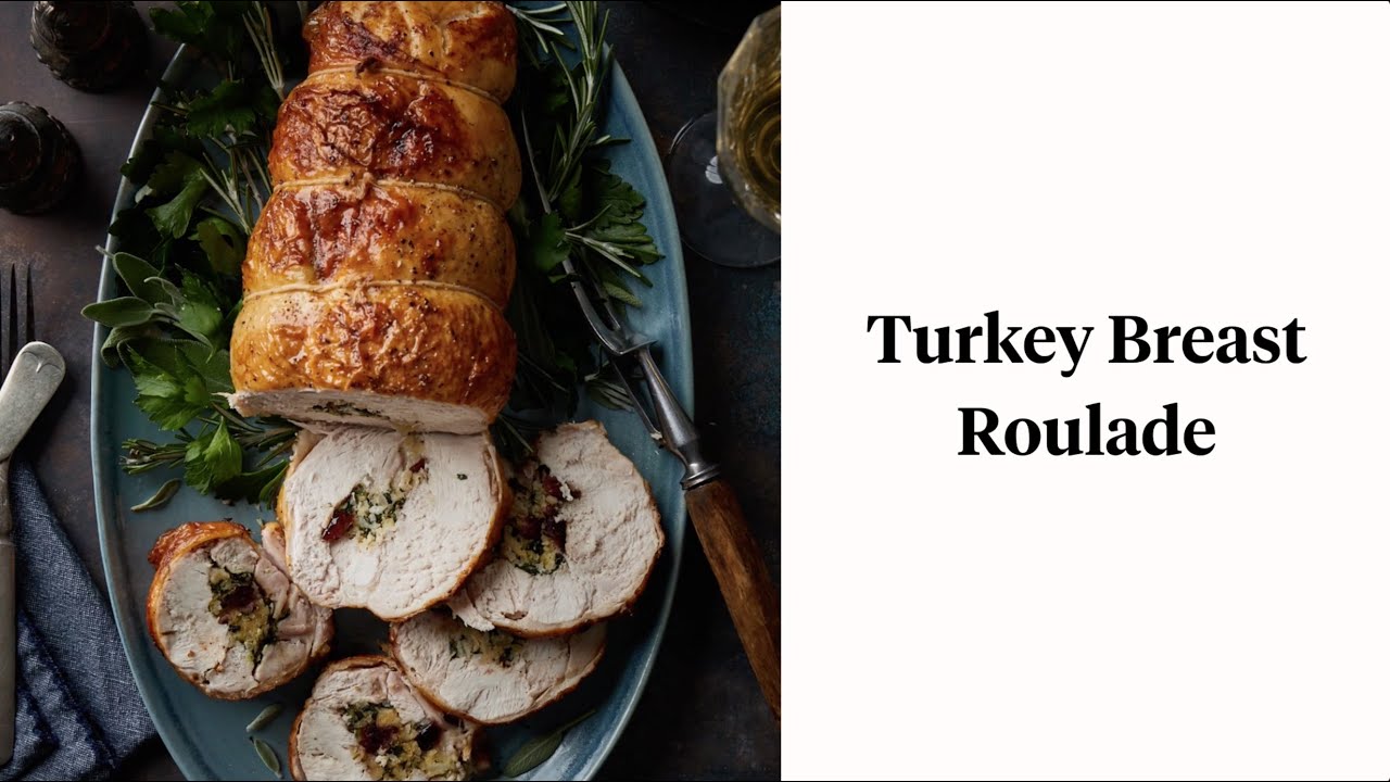 Roasted Turkey Breast Roulade With Cranberry Herb Stuffing