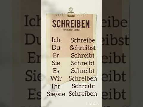 Practice German language along with the help of short videos - verb conjugation of Schreiben