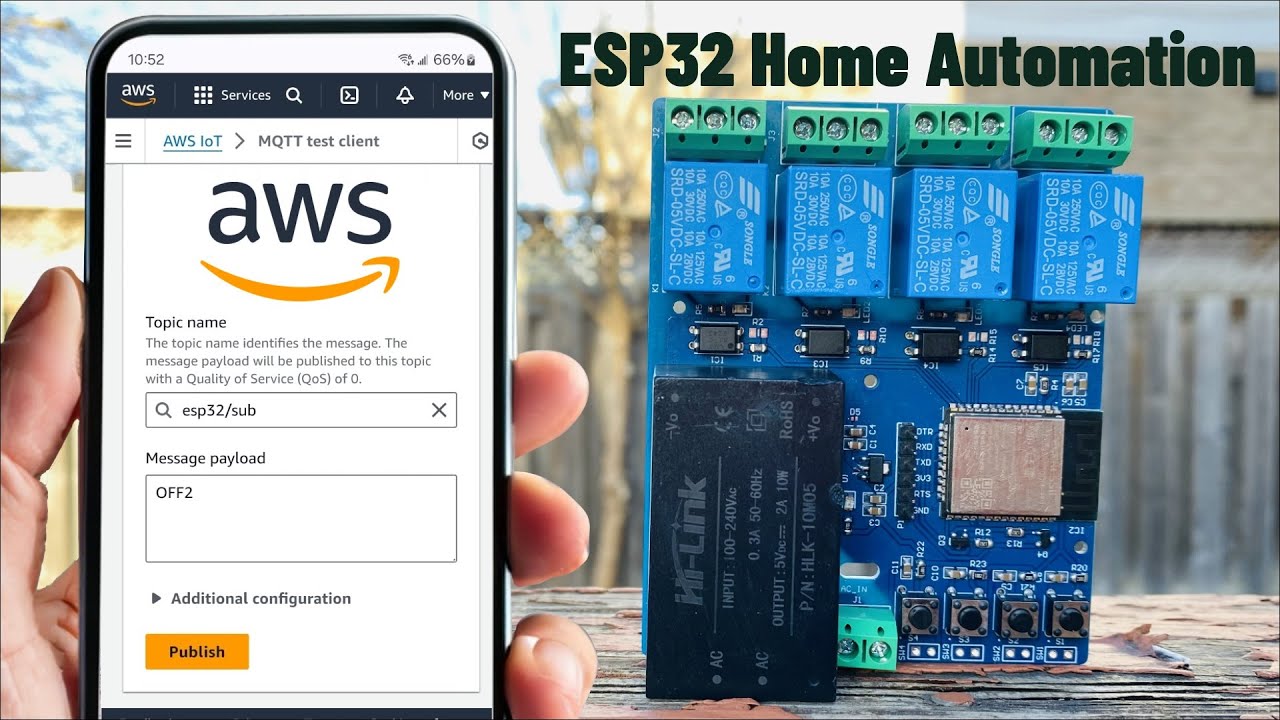 IoT Industrial Automation using Amazon AWS IoT Core & ESP32 with Custom PCB
