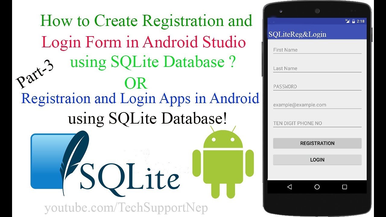 Create Registration and Login Form in Android Studio using SQLite Database[With Source Code][Part-3]