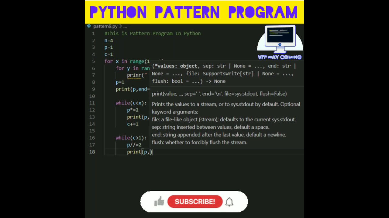#python 46 To Print Tricky Pattern Program In Python | Python Programming | #shorts #python #coding