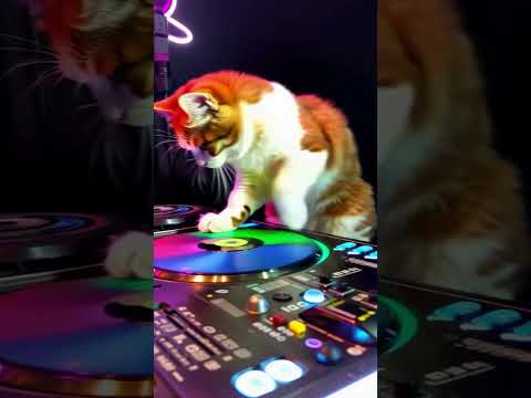DJ Cat Drops the Beat! 🎶🐾 #aianimation #entertaininganimals #catchef #catanimation #cat #catcostume