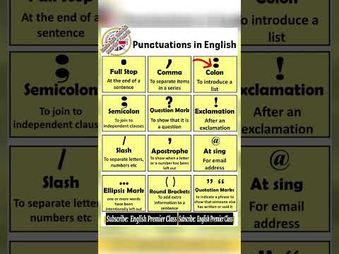 Punctuation Marks with Uses || #vocabulary #basicenglish